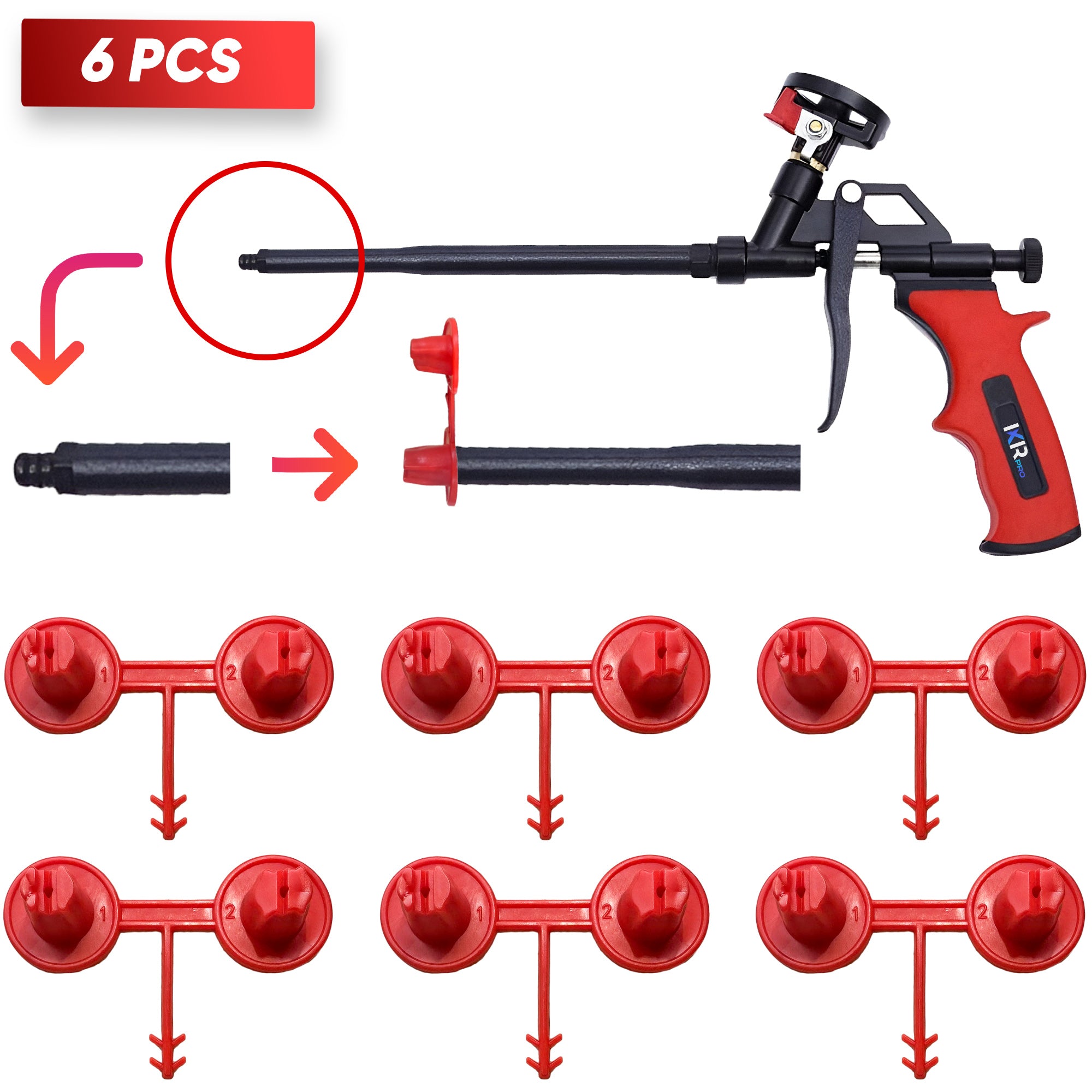 Red Nozzle Set (Vertical - Horizontal) for Spray Foam Gun – ixirpro