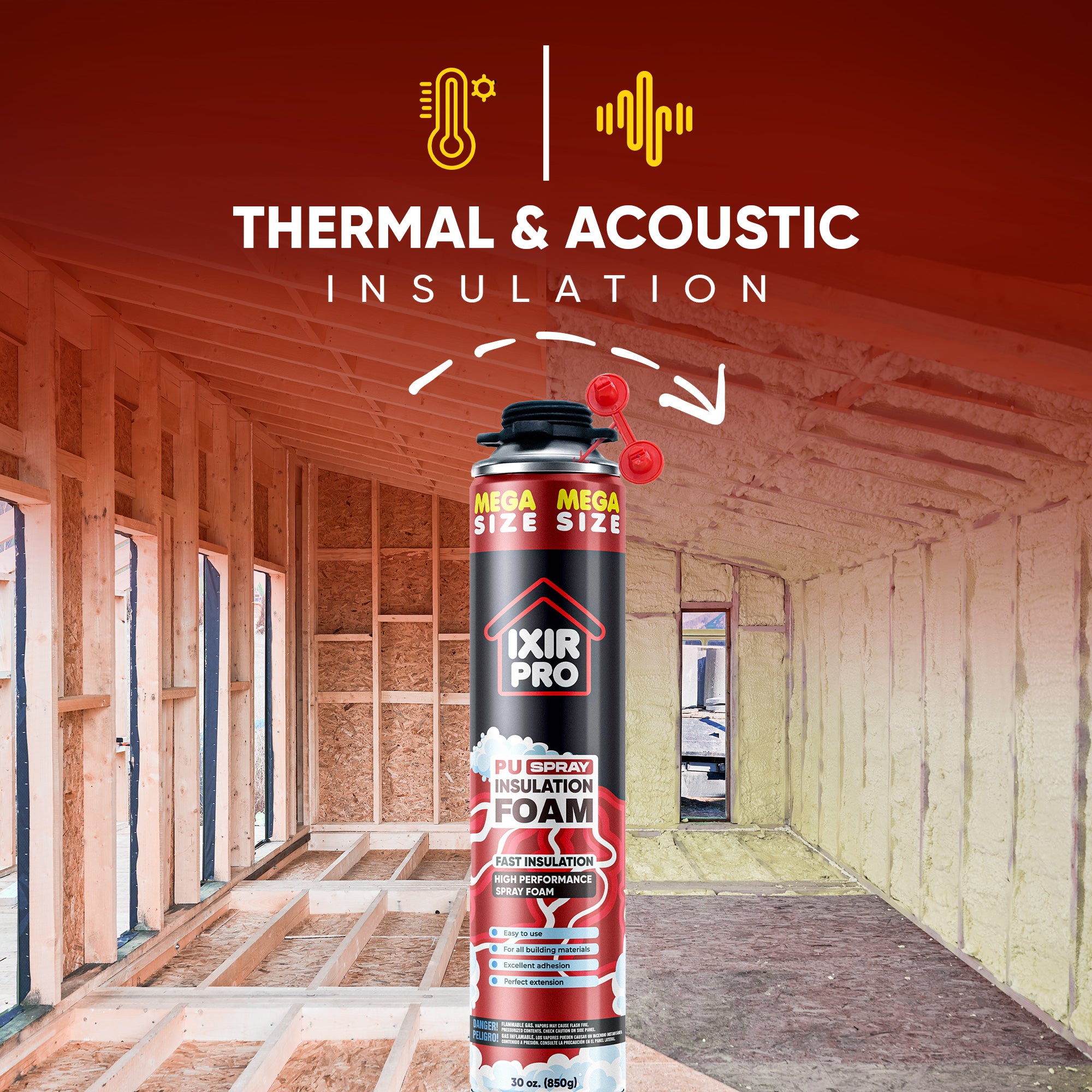 Insulation Foam Spray Can Mega – Closed‑Cell Thermal Foam – ixirpro