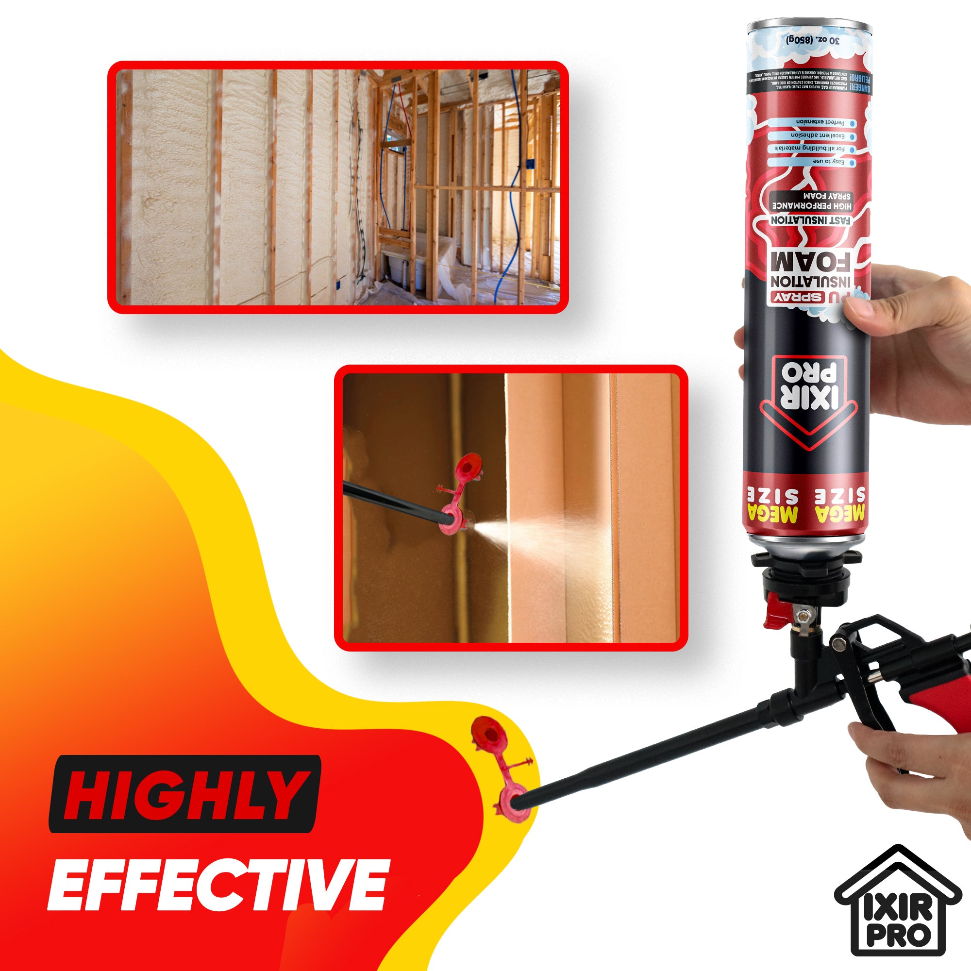 Insulation Foam Spray Can Mega – Closed‑Cell Thermal Foam – ixirpro
